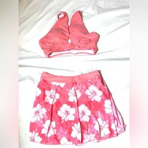 Modlily | Swim | Modlily Bikini Top And Swim Skirt Coral And White Size ...
